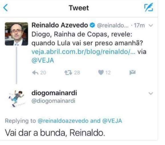 De Diogo Mainardi para Reinaldo Azevedo, com carinho: De Diogo Mainardi para Reinaldo Azevedo, com carinho: