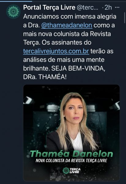 Ex-Lava Jato, Thaméa Danelon é nova colunista de site do bolsonarista ... Ex-Lava Jato, Thaméa Danelon é nova colunista de site do bolsonarista ...