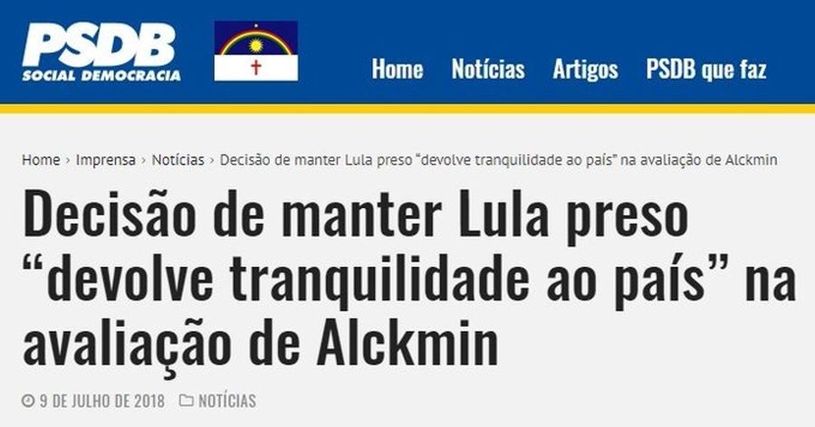 Alckmin vice: alguns (des)argumentos a favor. Por Valter Pomar